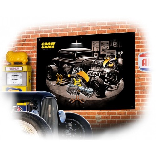 Crow Cams Garage Scene Banner